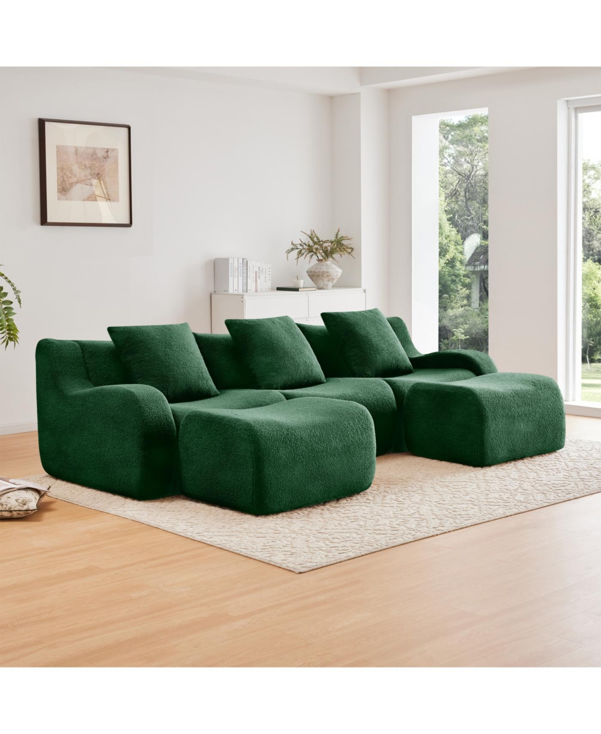 Click here for Streamdale U-shaped Soft Teddy Fabric Boneless Sof... prices