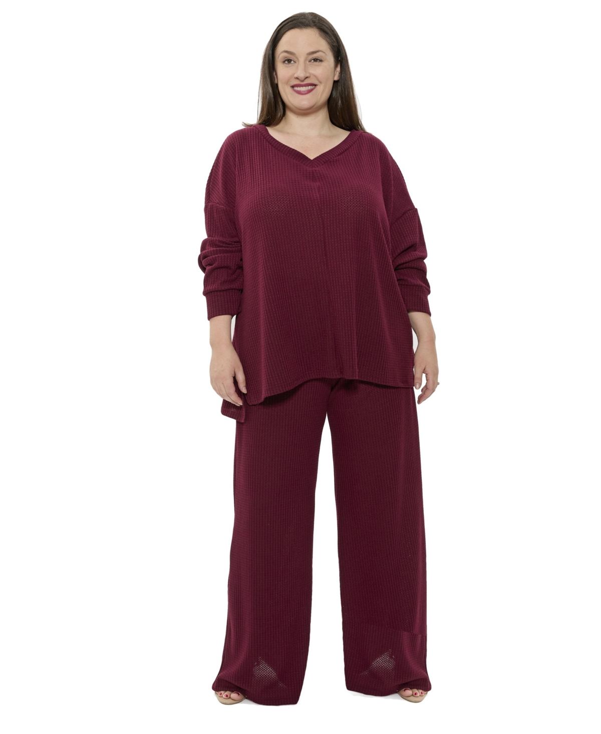 Click here for 24seven Comfort Apparel Plus Size V-Neck Long Slee... prices