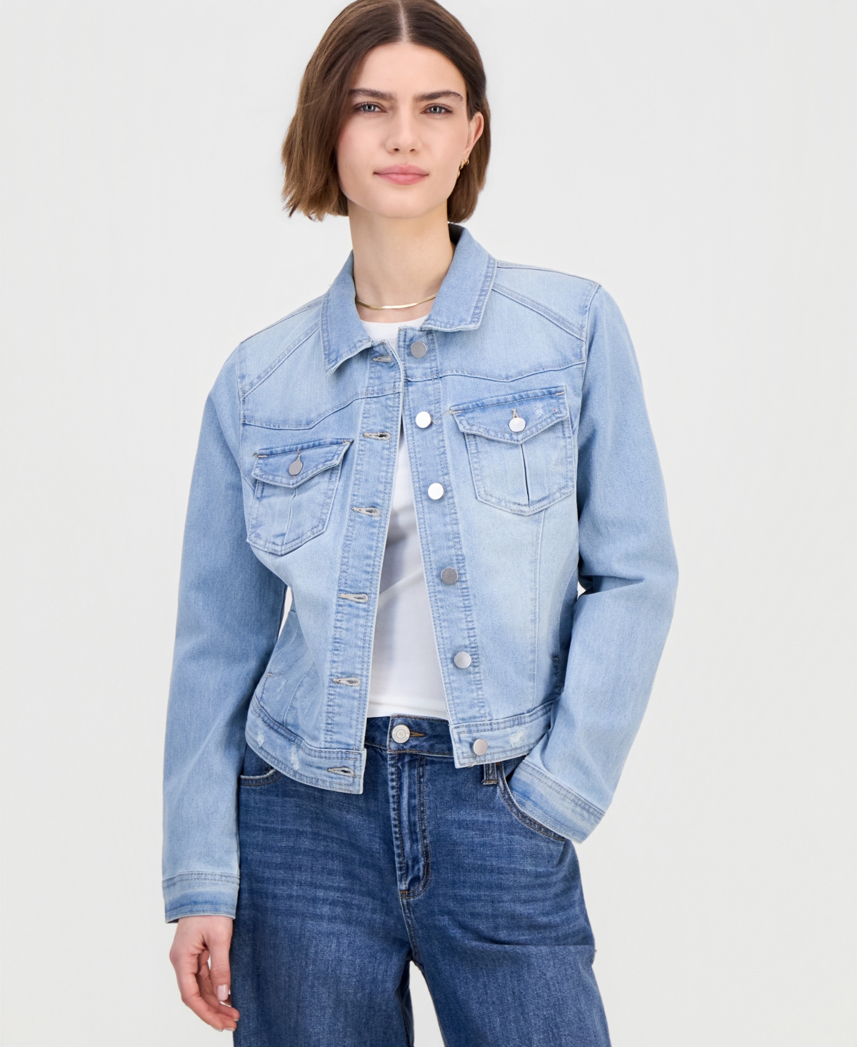Click here for Tinseltown Juniors Distressed Jean Jacket - Light... prices