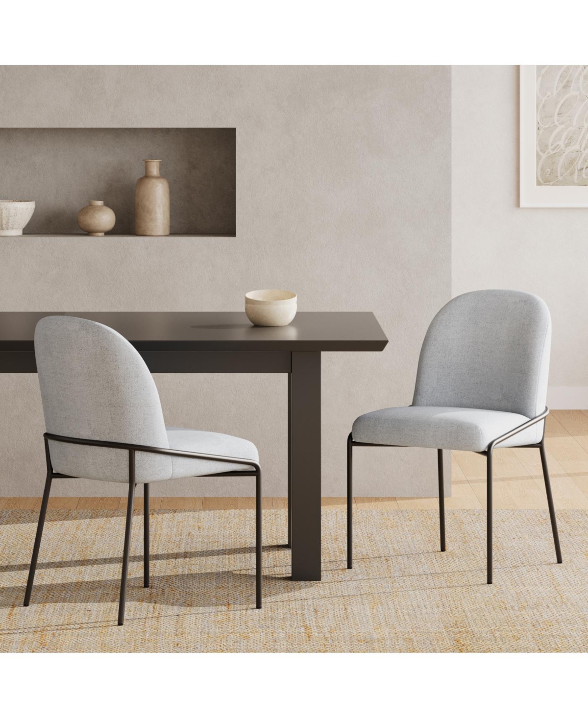 Click here for Streamdale Modern Dining Chair Set of 2  Light Gre... prices