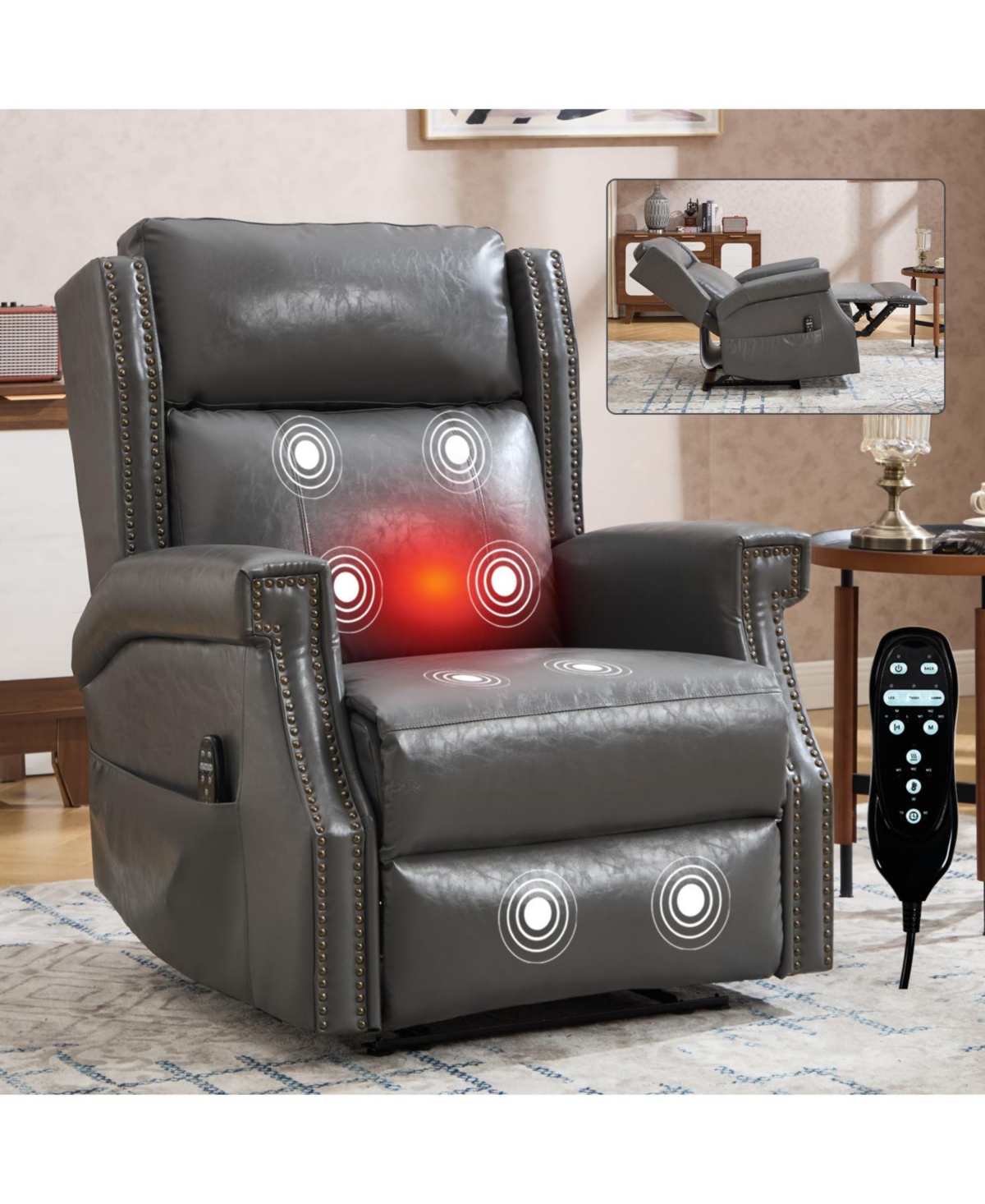 Click here for Streamdale Furniture Grey Faux Leather Manual Recl... prices