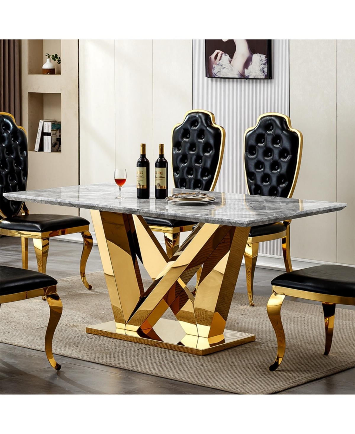 Click here for Streamdale FurnitureMarble Dining Table for 6  70&... prices