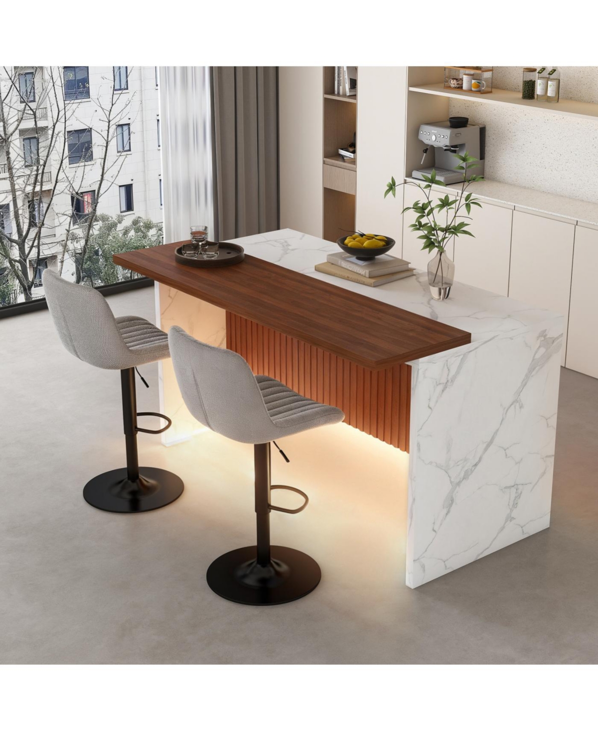 Click here for Streamdale Furniture Black Marble Kitchen Island w... prices