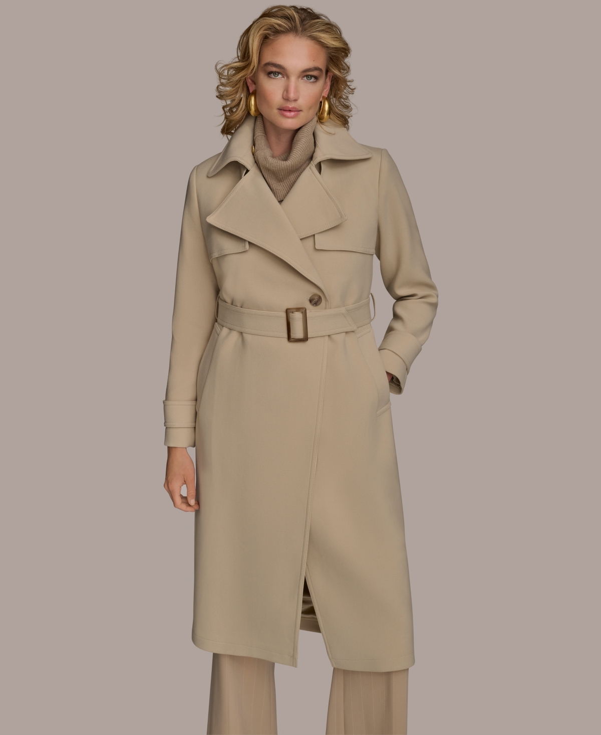 Click here for Donna Karan New York Womens Belted Notched-Collar... prices