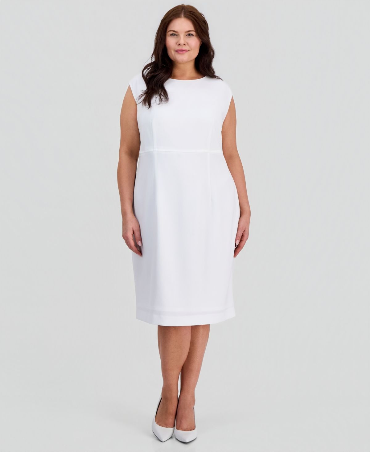 Click here for Kasper Plus Size Stretch-Crepe Cap-Sleeve Sheath D... prices