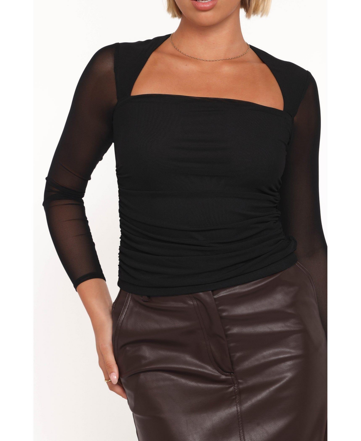 Click here for Petal and Pup Womens Cerys Mesh Long-Sleeve Top -... prices