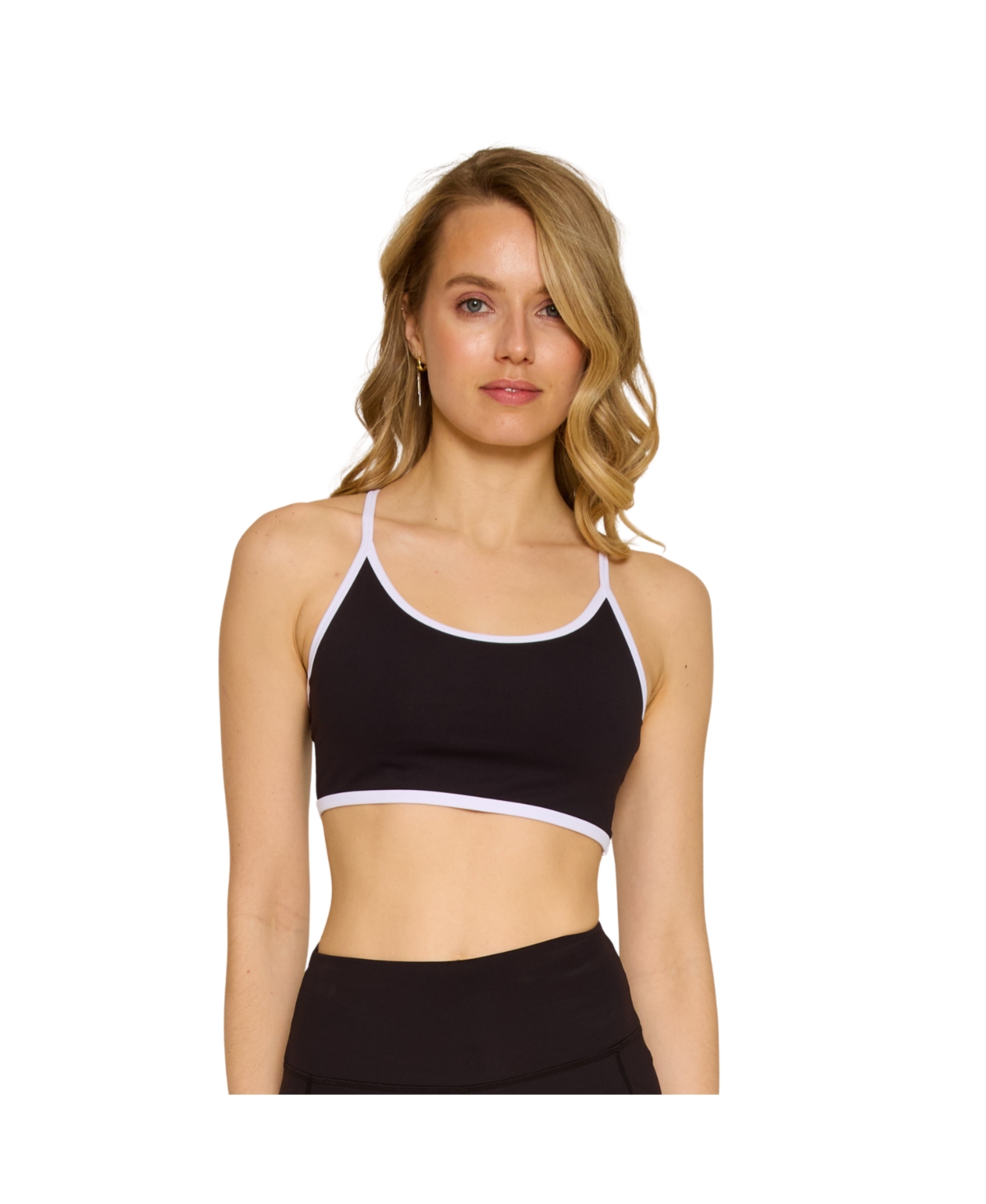 Click here for G Lifestyle Clothing Womens Strap X Bra - Black prices