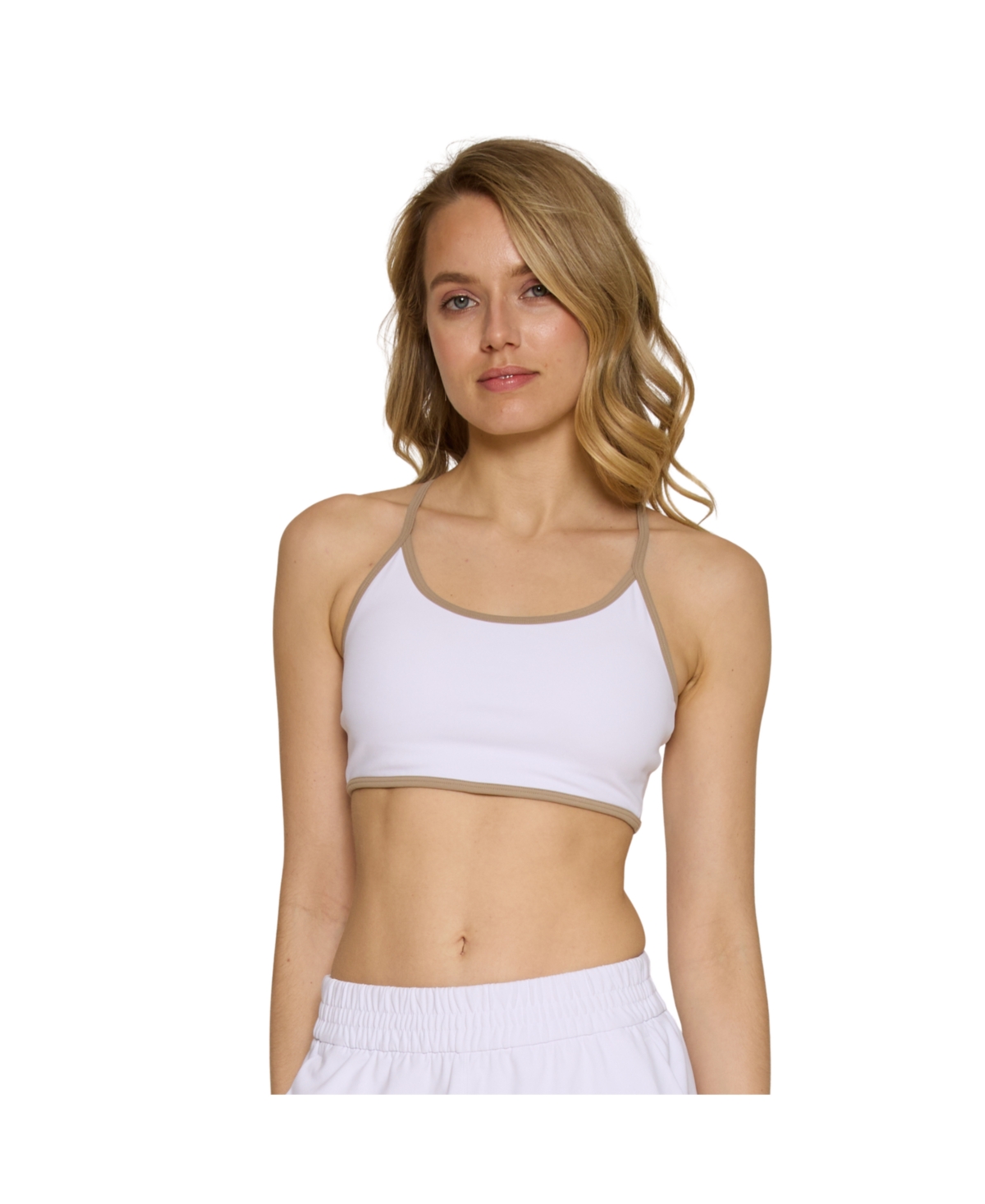 Click here for G Lifestyle Clothing Womens Strap X Bra - White prices