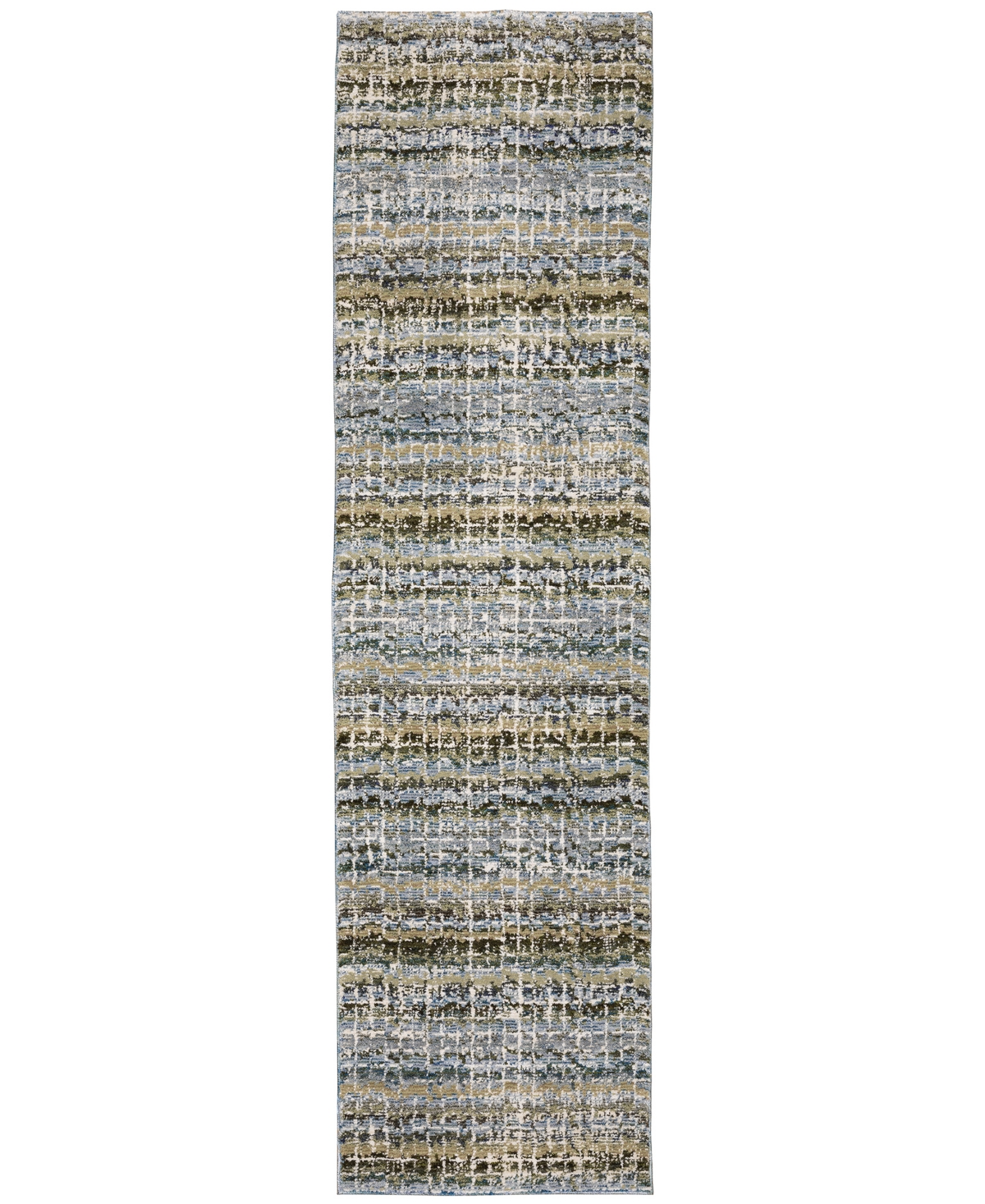 Oriental Weavers Atlas 747B 26 x 12 Runner Area Rug - Blue