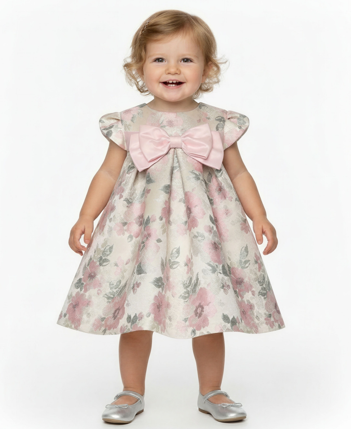 Click here for Bonnie Baby Baby Girls Floral Jacquard Trapeze Dre... prices