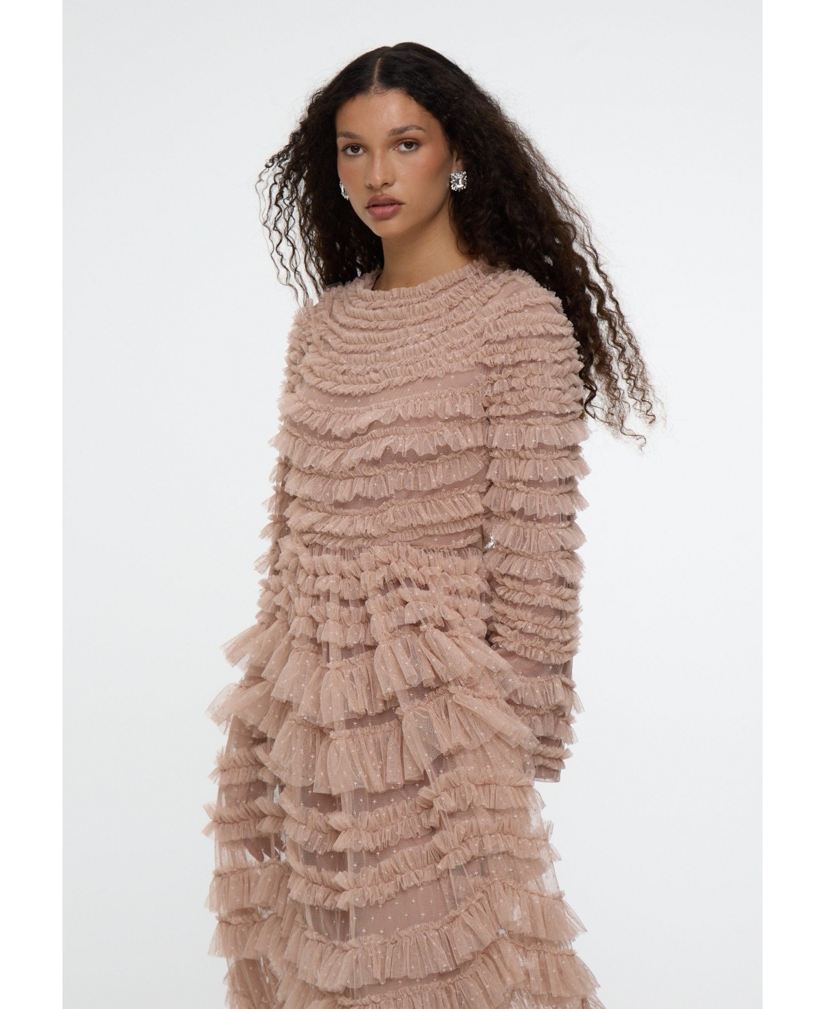 Click here for Maryisa Womens Maxi With Self Print Modest Ruffle... prices