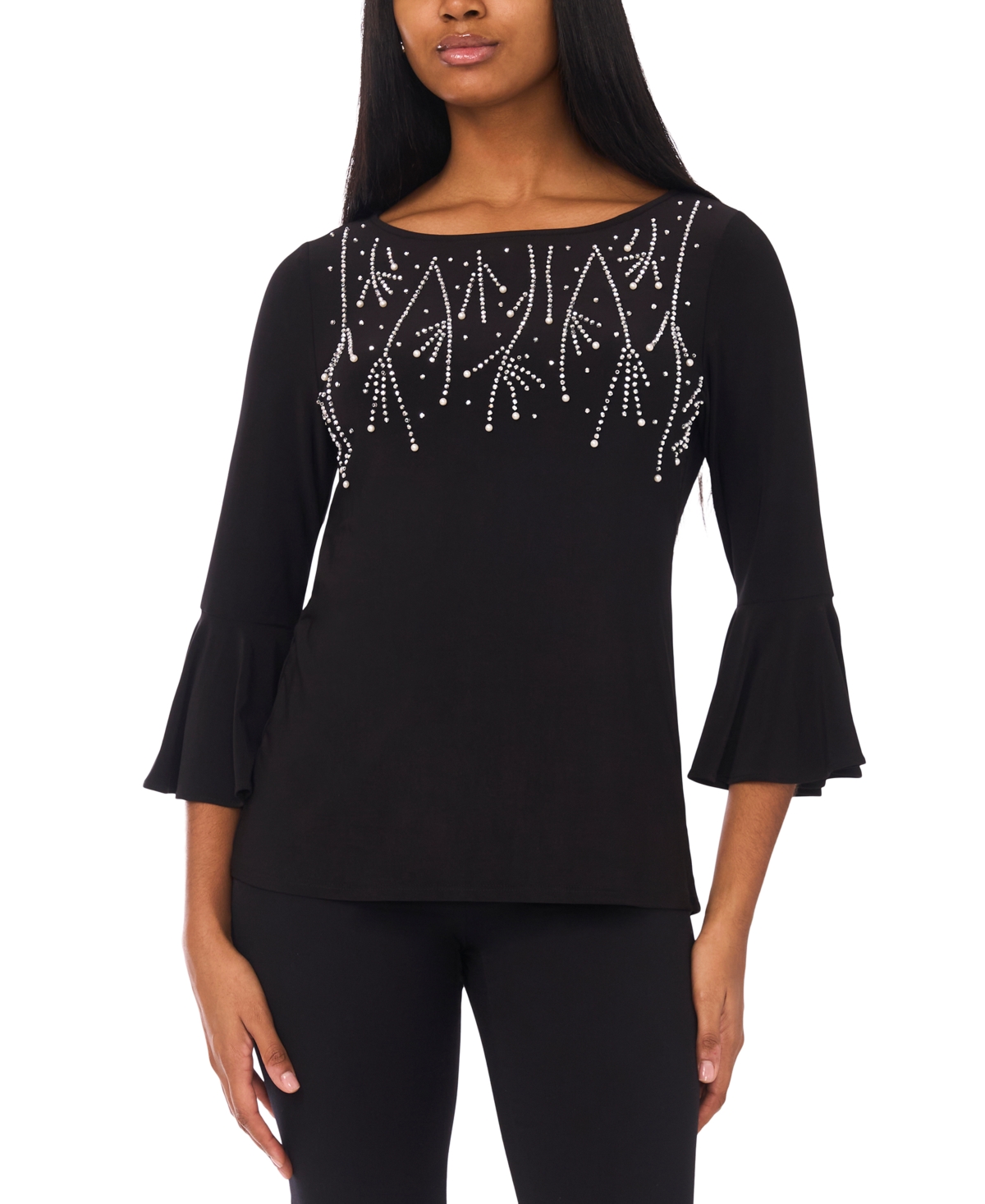 Click here for Msk Petite Boat Neck Faraj Top - Rich Black prices