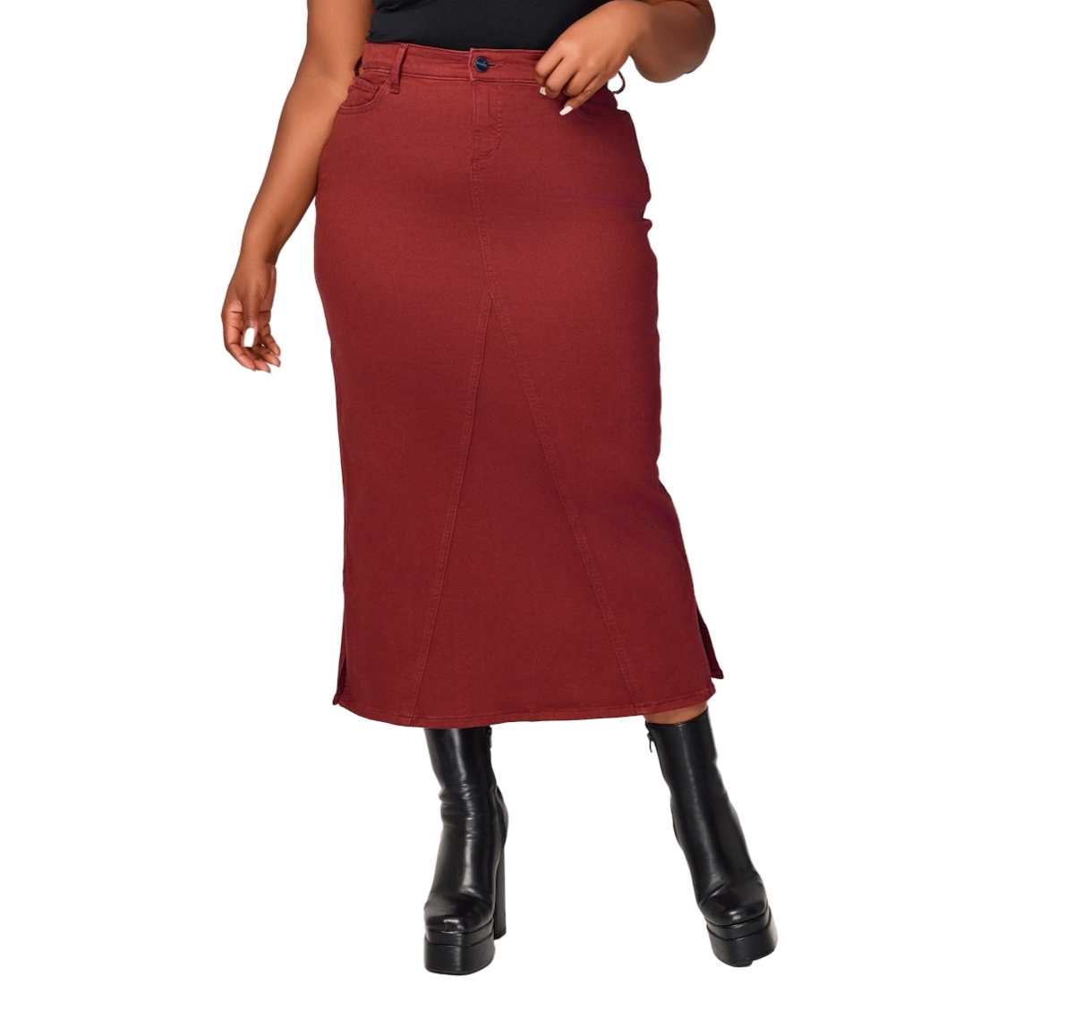 Click here for Slink Jeans Womens Color Maxi Skirt - Burgundy prices