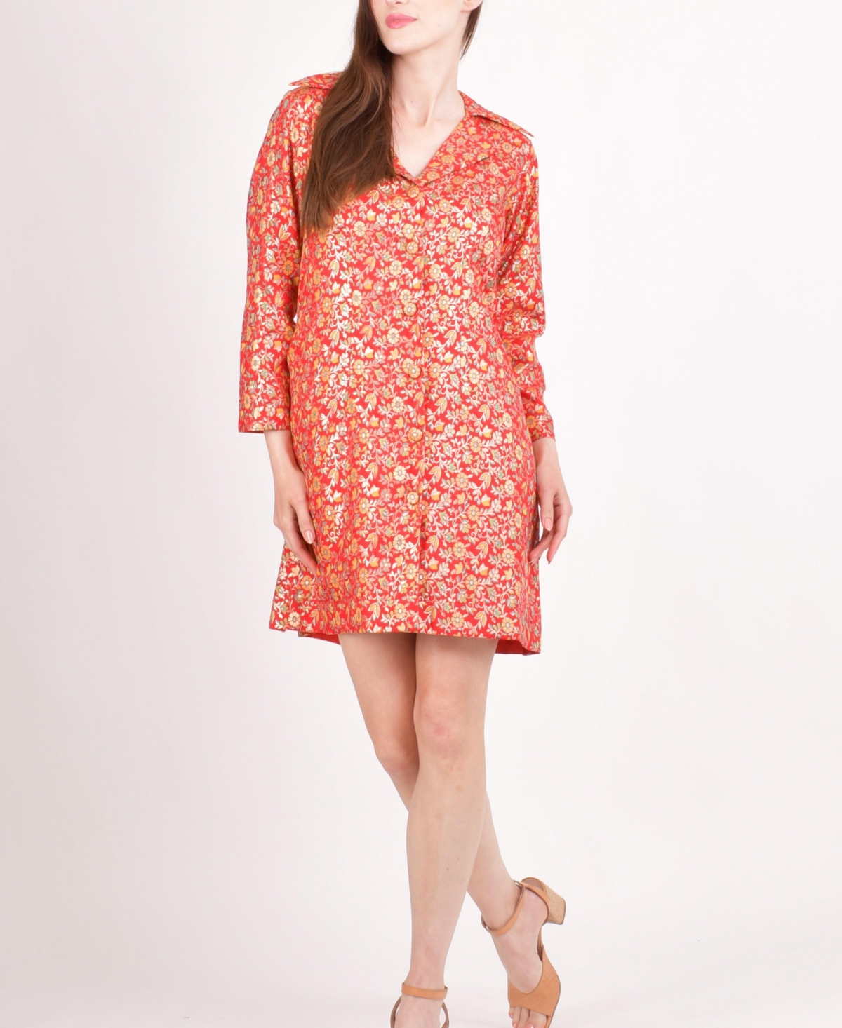 Click here for Raas Womens Clara Silk Jacquard Blazer Dress - Red prices