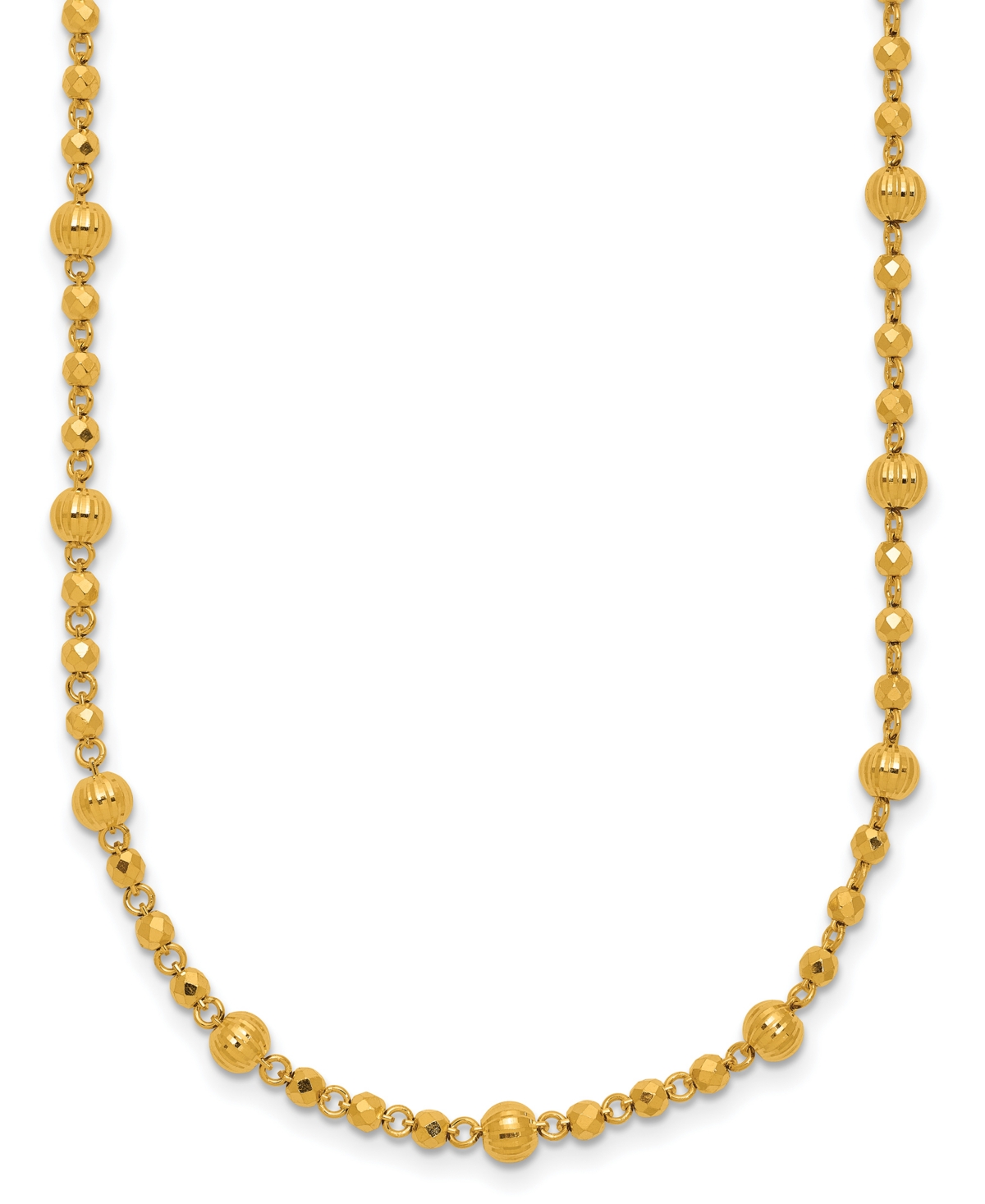 Click here for Macys Beaded Chain Necklace in 24k Yellow Gold - Y... prices