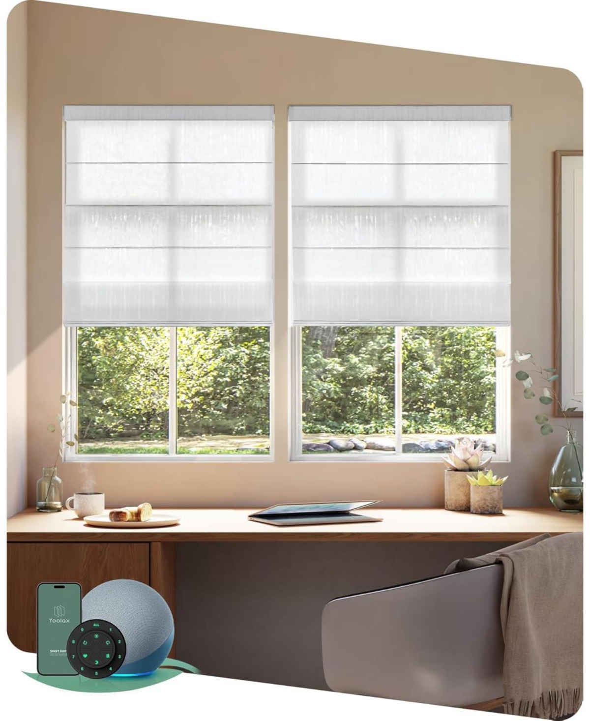 Click here for 60"L x 60"W Motorized Roman Blinds Shade... prices