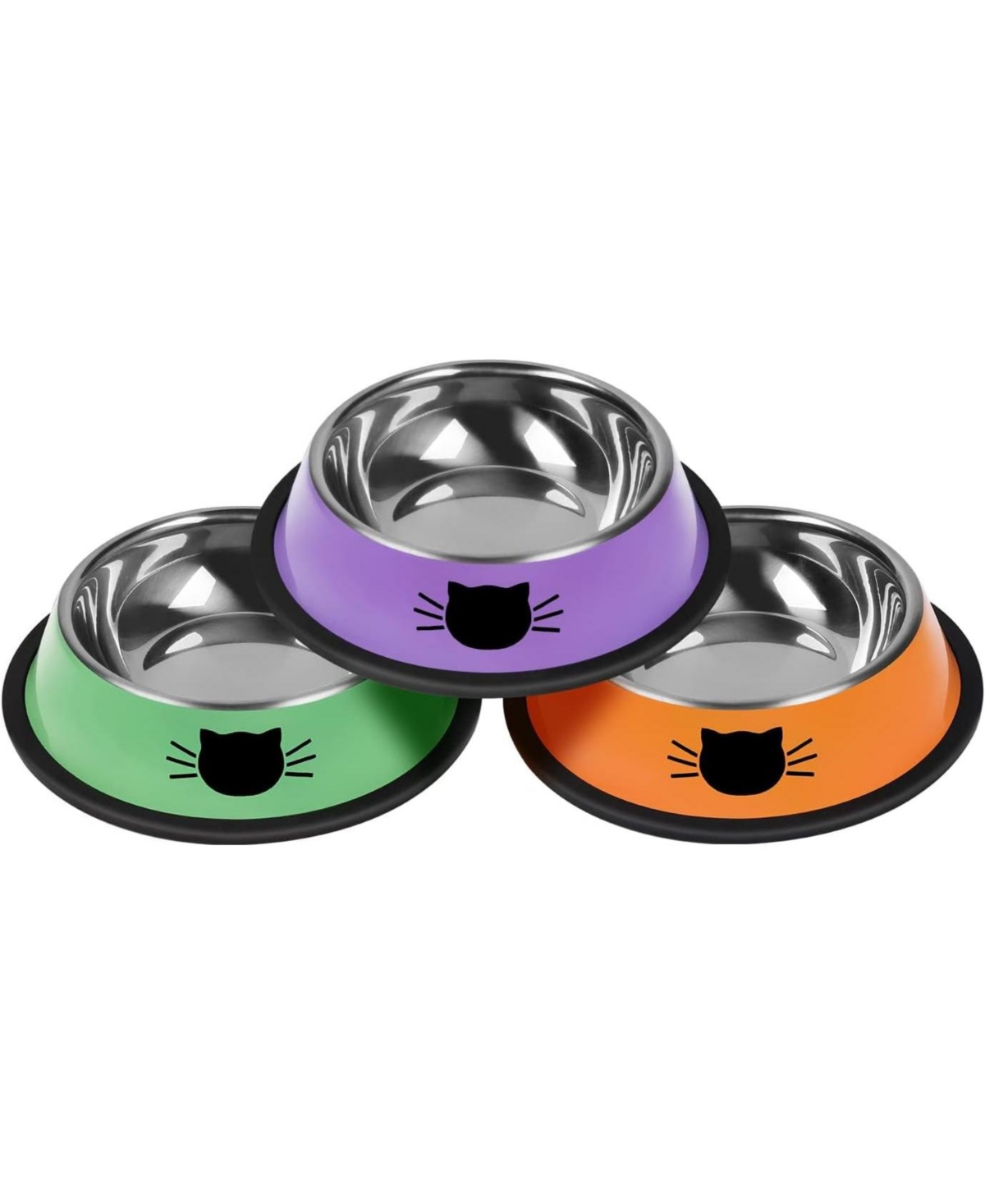Click here for 3 Non Slip Stainless Steel Cat Food Bowls Unbreaka... prices