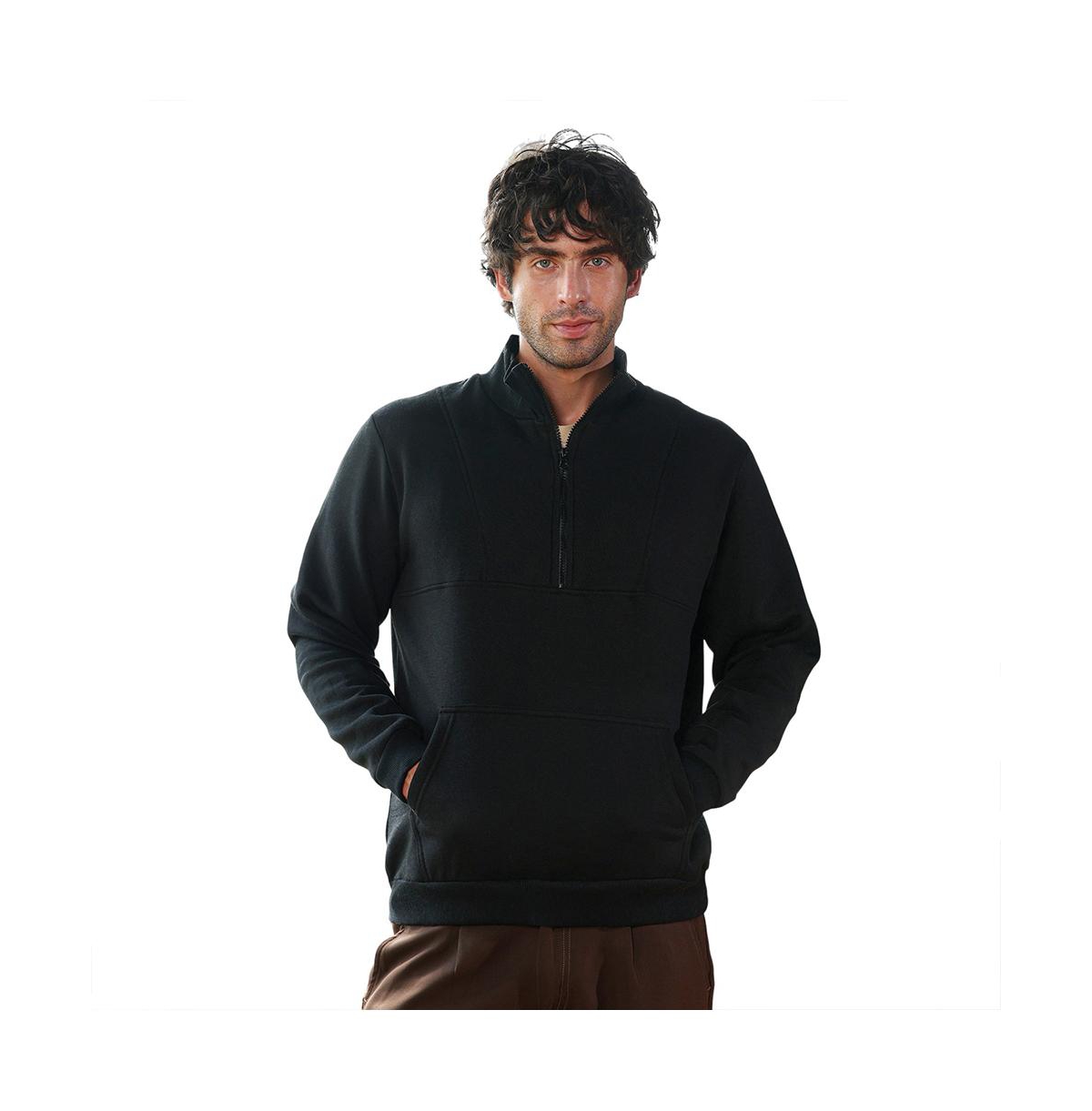 Click here for Campus Sutra Mens Onyx Black Panel-Stitch Knit Swe... prices