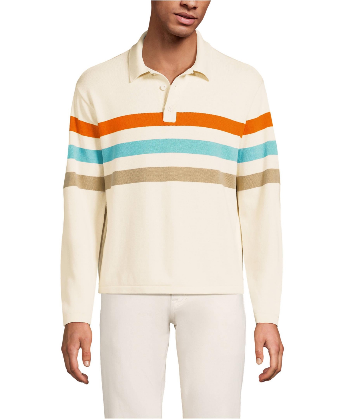 Click here for Lands End Mens Long Sleeve Cotton Rugby Sweater Po... prices