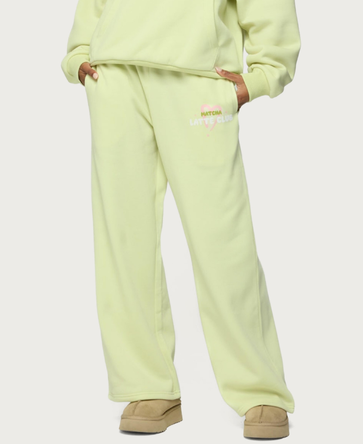 Click here for Edikted Womens Matcha Lover Straight Leg Sweatpant... prices