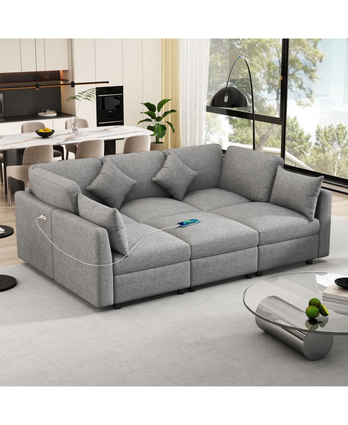 Click here for Streamdale Furniture Streamdale Light Grey U-shape... prices