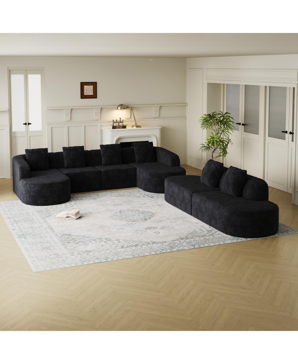 Click here for Streamdale Furniture L-shaped curved modular sofa... prices