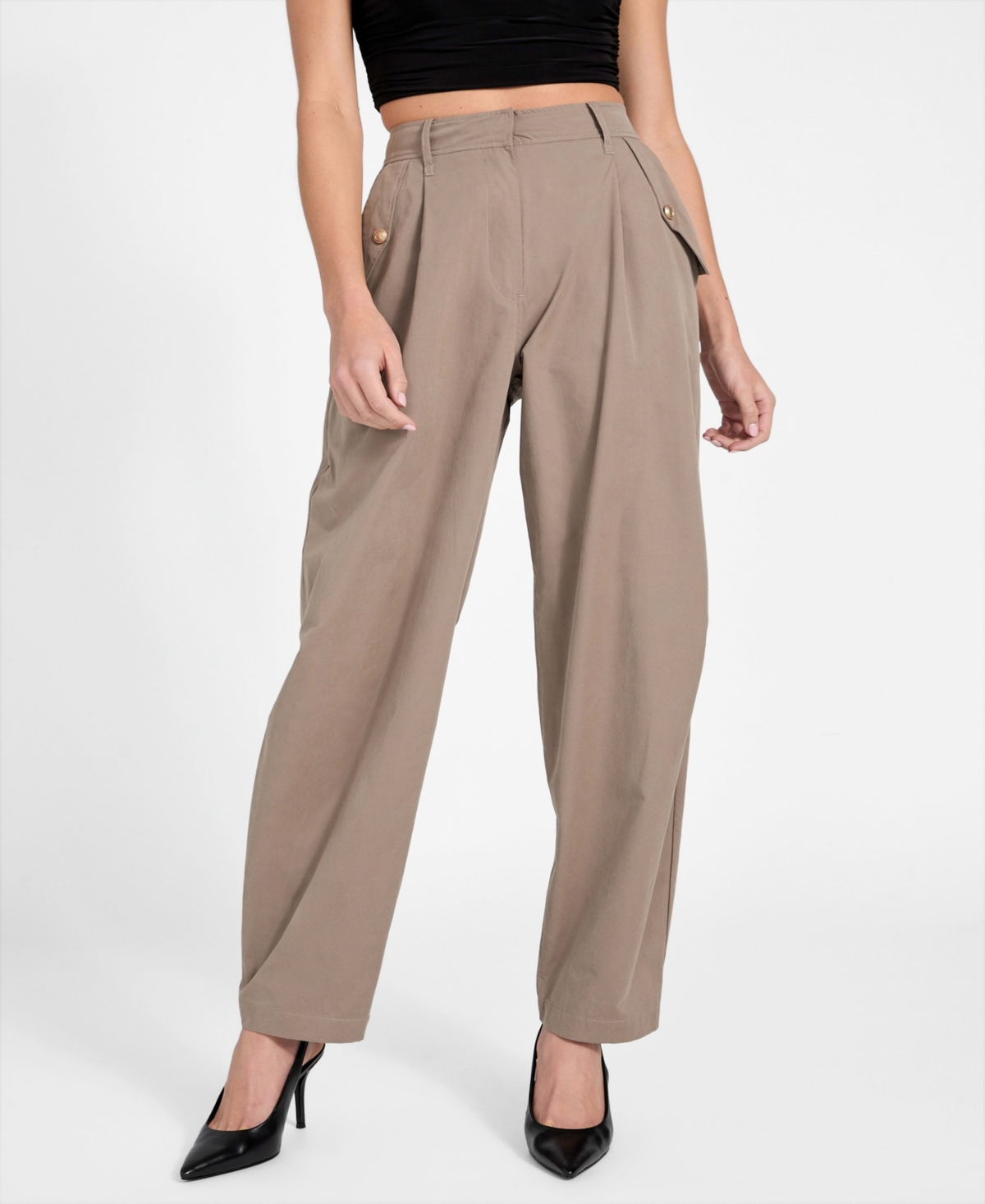 Click here for Guess Womens Denise Carrot Leg High- Rise Pants -... prices