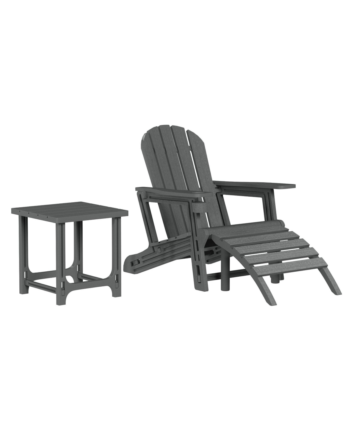 Click here for 3-Piece Hdpe Outdoor Patio Adirondack Chair with O... prices