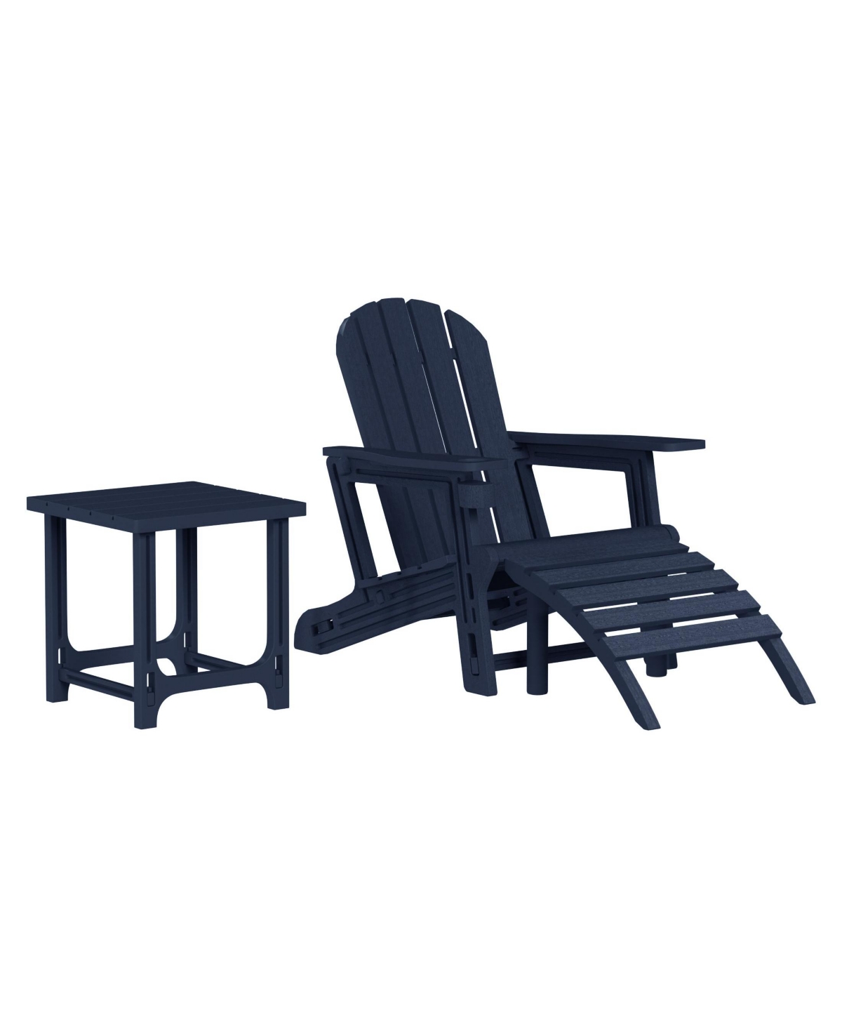 Click here for 3-Piece Hdpe Outdoor Patio Adirondack Chair with O... prices
