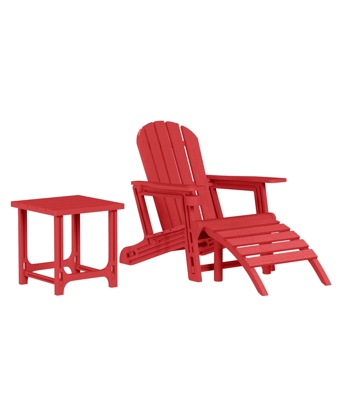 Click here for 3-Piece Hdpe Outdoor Patio Adirondack Chair with O... prices
