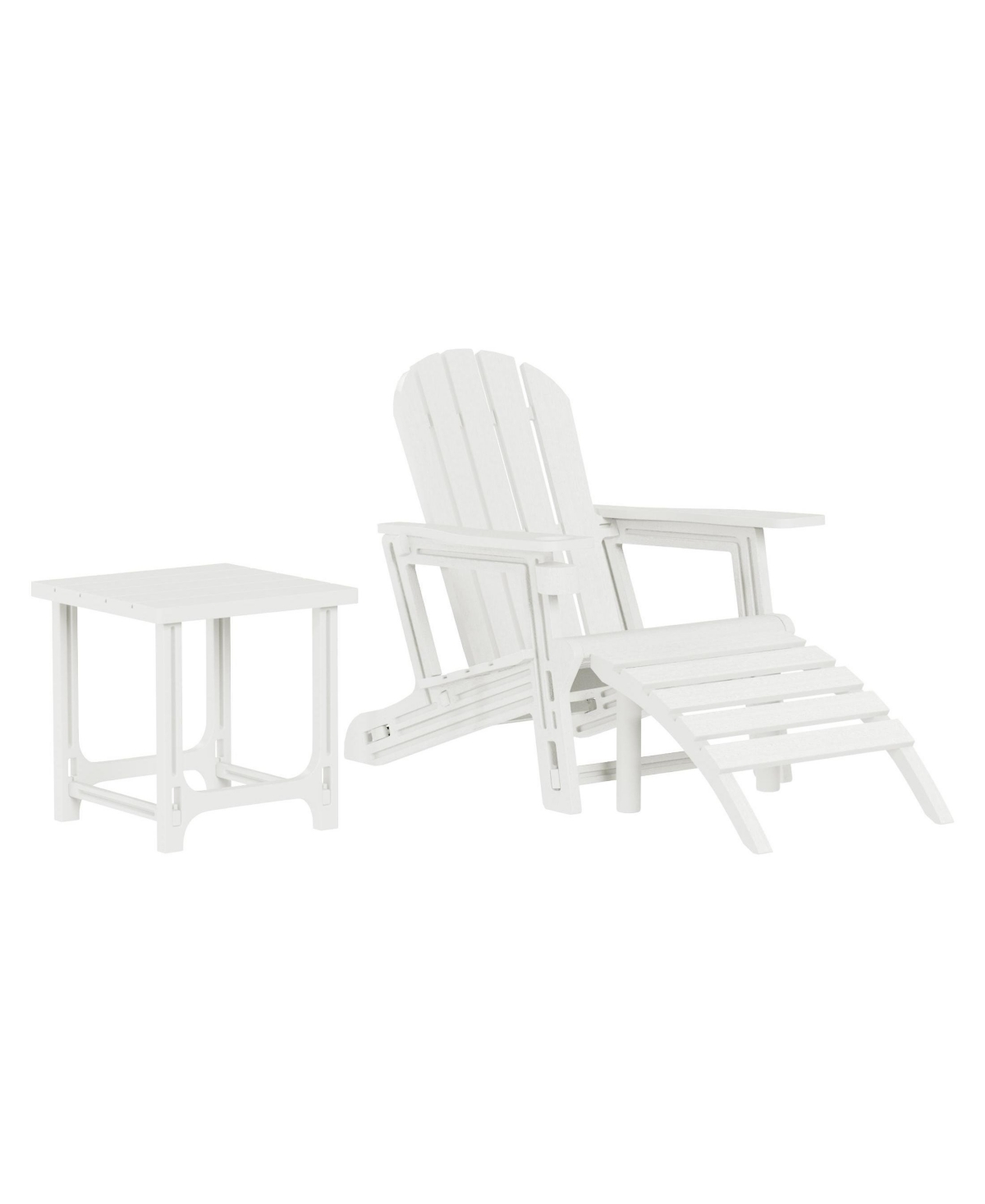 Click here for 3-Piece Hdpe Outdoor Patio Adirondack Chair with O... prices