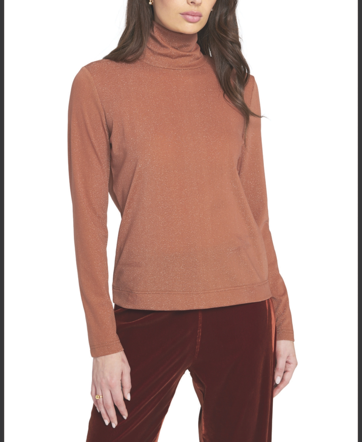 Click here for Elle Collection Womens Knit Turtleneck Top Solid -... prices