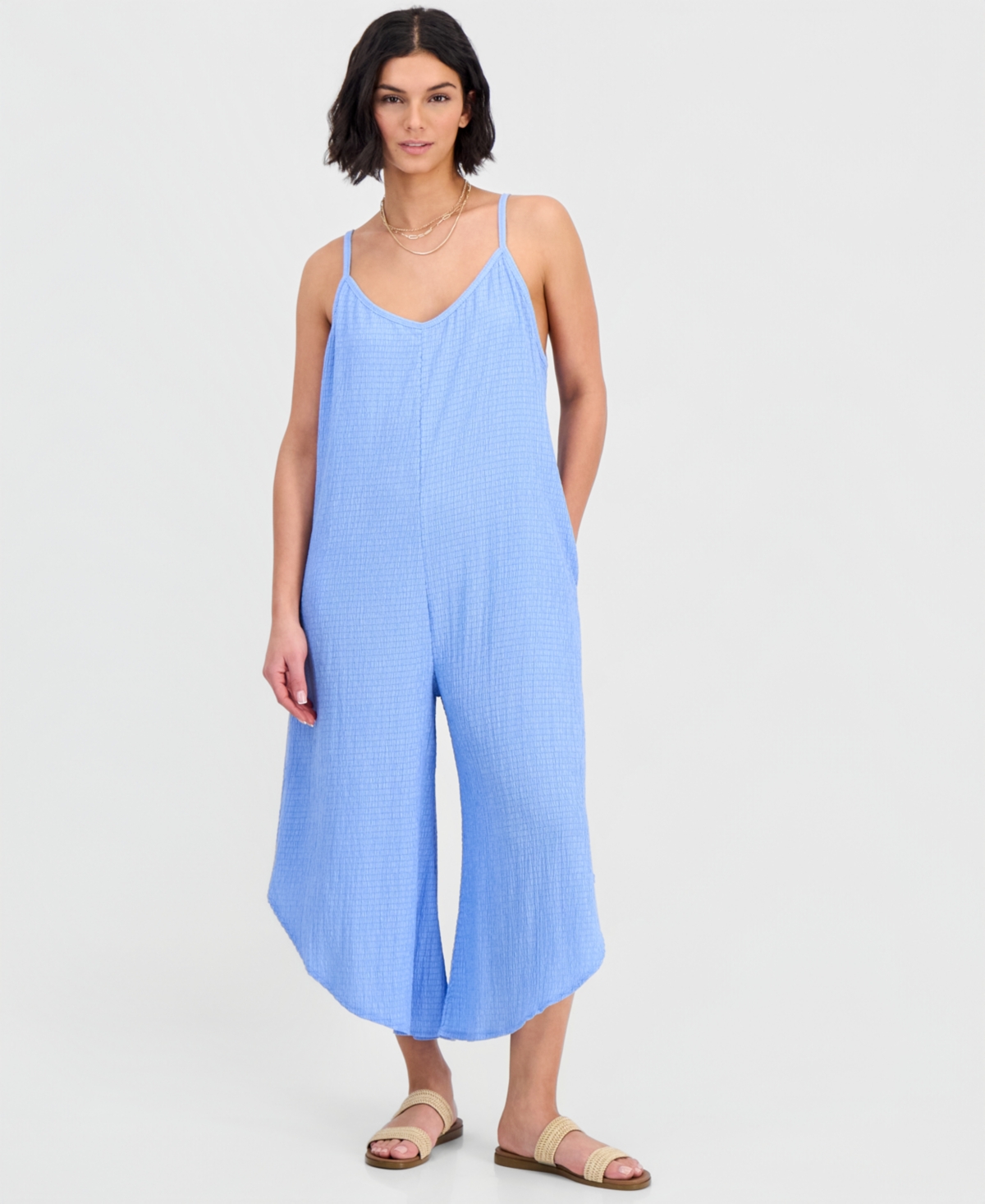 Click here for J Valdi Womens Flowy Printed Jumper Swimsuit - Lig... prices