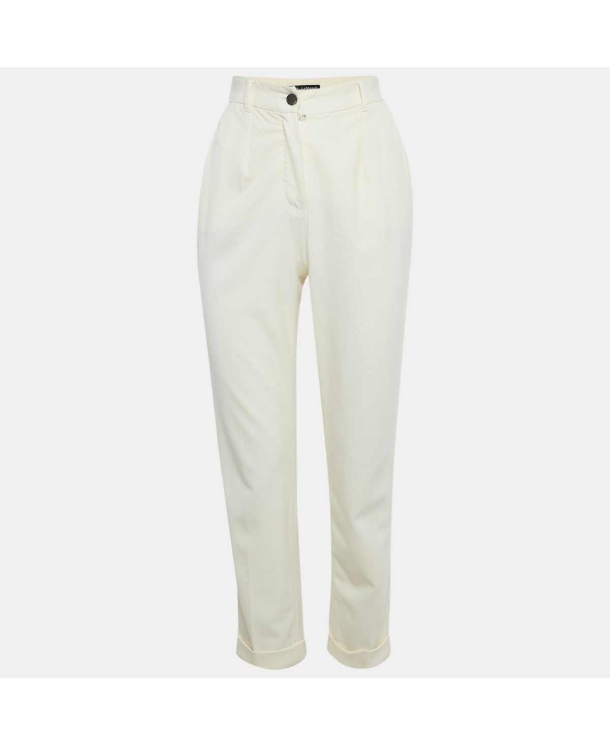 Click here for Pre-Owned Dolce & Gabbana Womens Cream Crepe Trous... prices