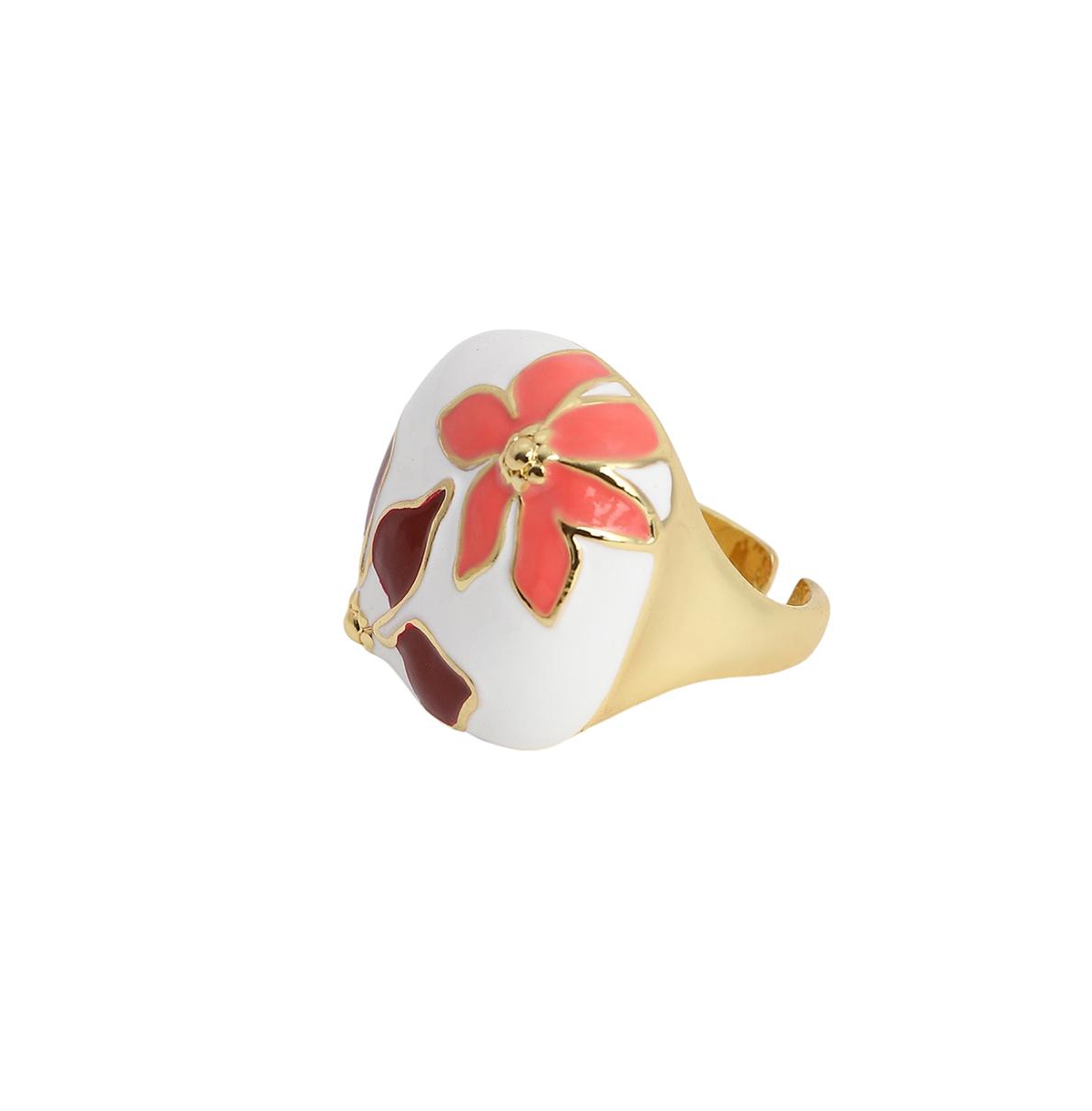 Click here for Sohi Womens The Amaryllis Statement Ring - White prices