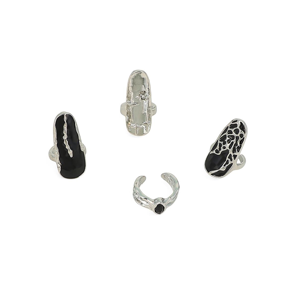 Click here for Sohi Womens The Enamel-Goliath Nail Rings - Metall... prices