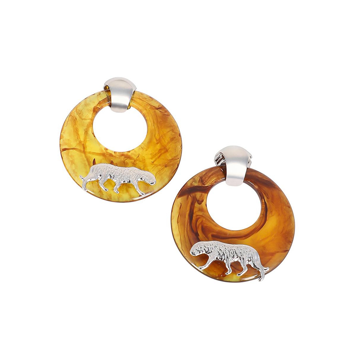 Click here for Womens The Circular-Panthera Statement Earrings -... prices