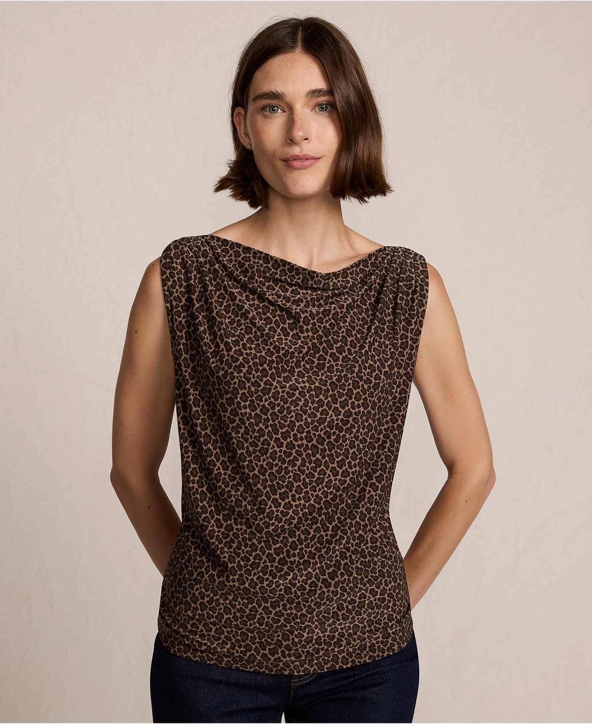 Click here for Lands End Womens Sleeveless Silky Knit Drape Front... prices