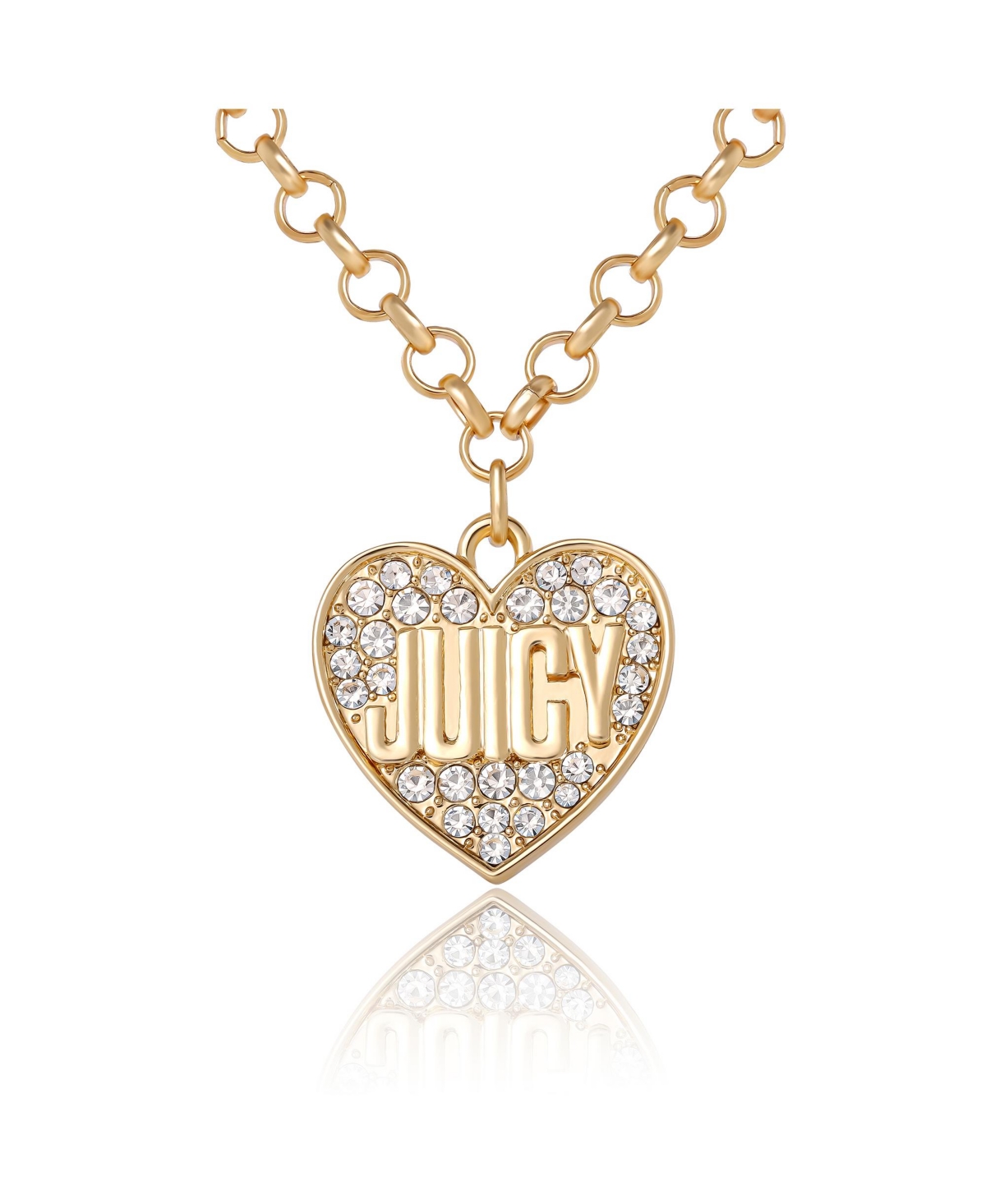 Click here for Juicy Couture Logo in Heart Pave Necklace - Gold t... prices