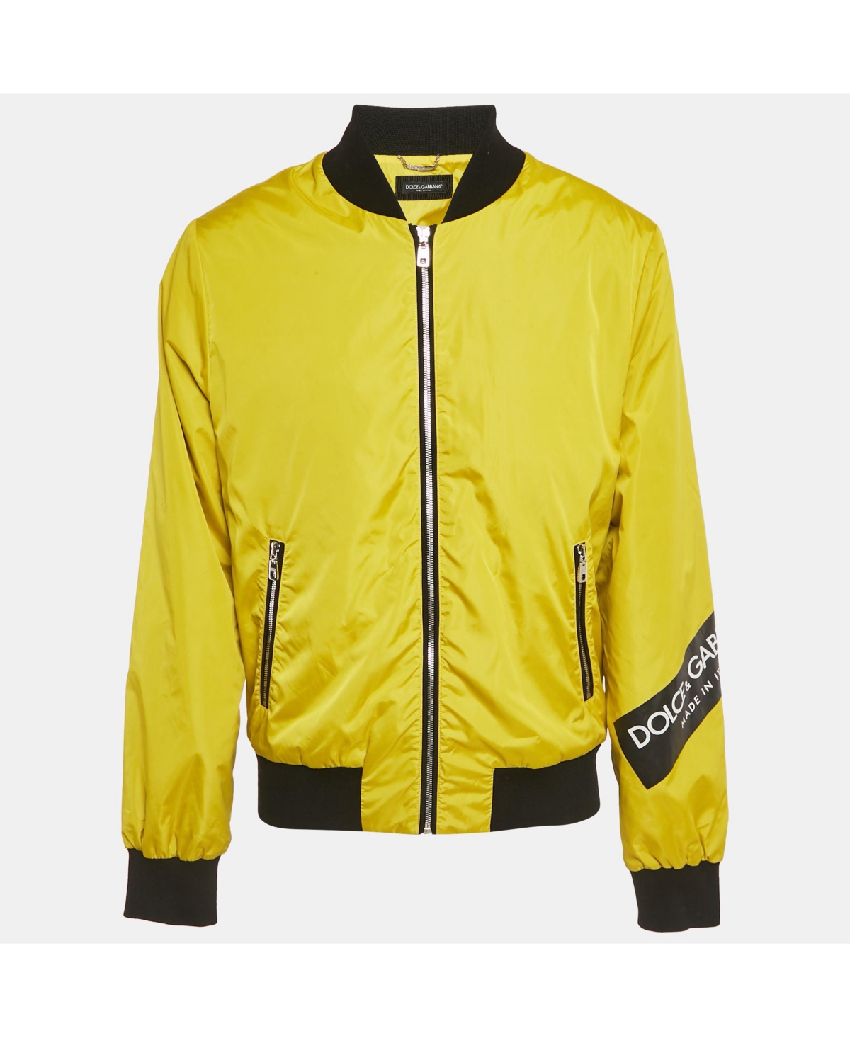 Click here for Pre-Owned Dolce & Gabbana Mens Yellow Nylon Zip-Up... prices