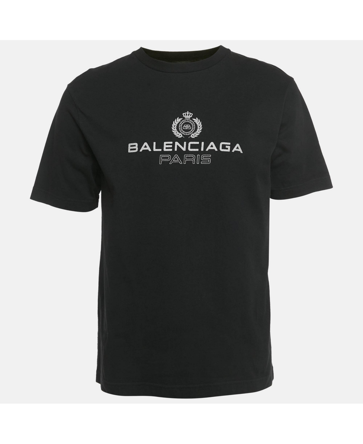 Click here for Pre-Owned Balenciaga Mens Black Logo Print Cotton... prices