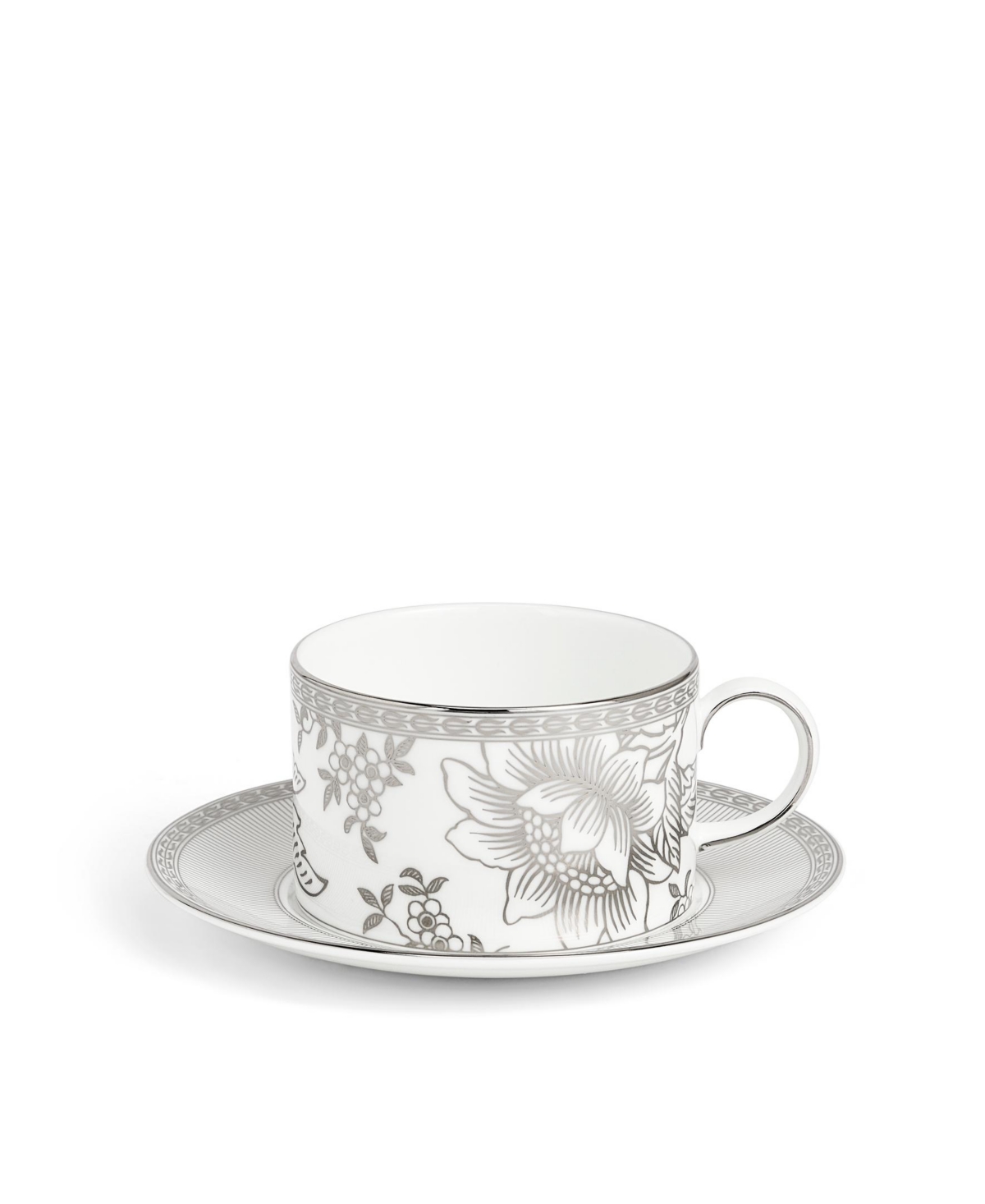 Click here for Wedgwood Silver Tonquin 5.9oz Teacup Saucer - Silv... prices