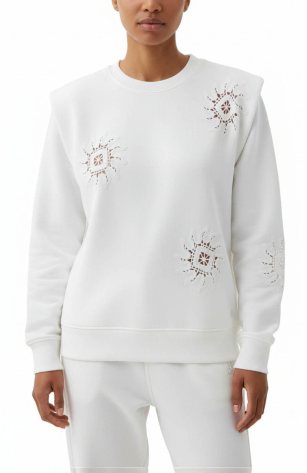 Click here for Scalpers Womens Padded Sun Crochet Sweater - Offwh... prices