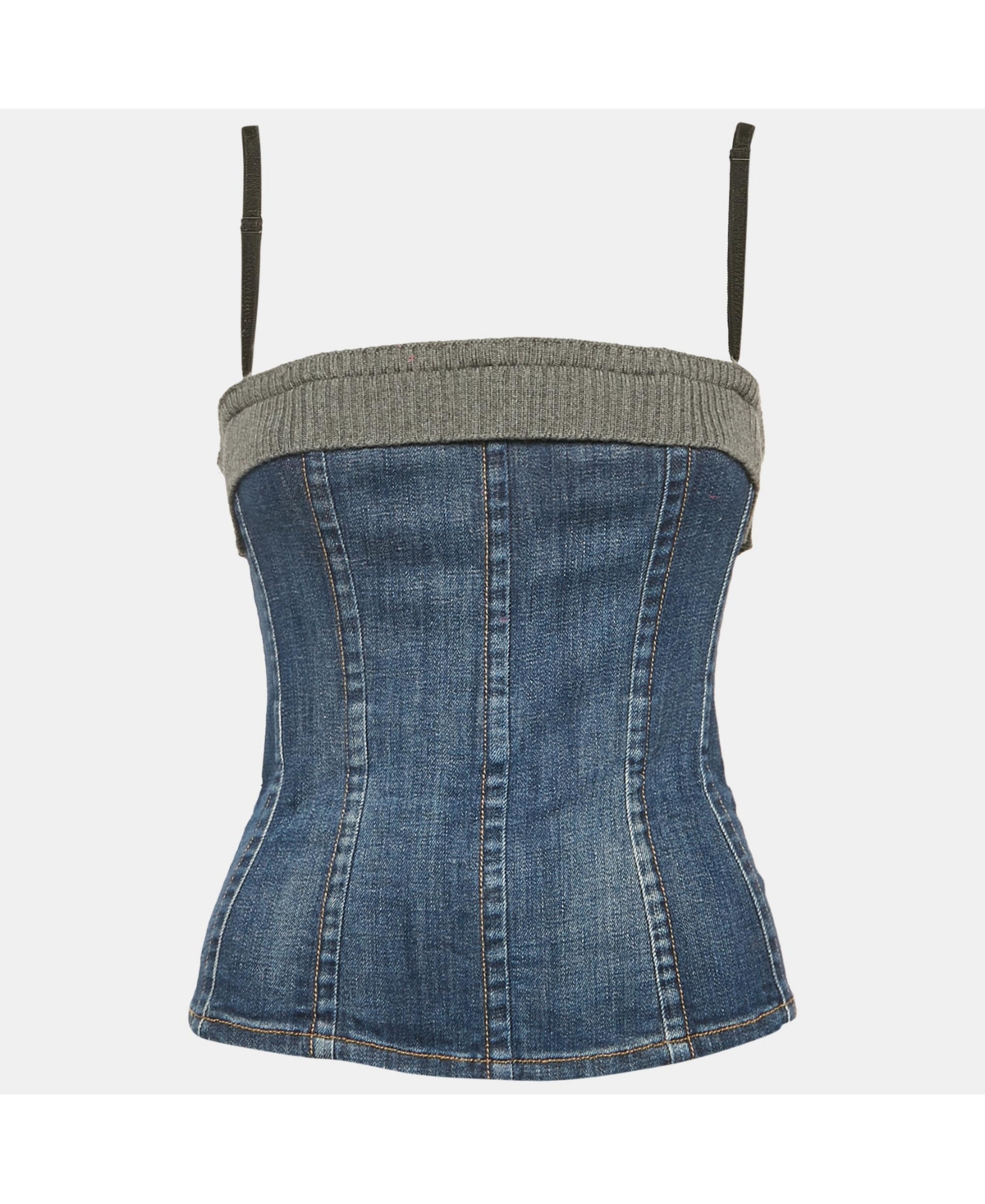 Click here for Pre-Owned Dolce & Gabbana Womens Blue Denim Sleeve... prices