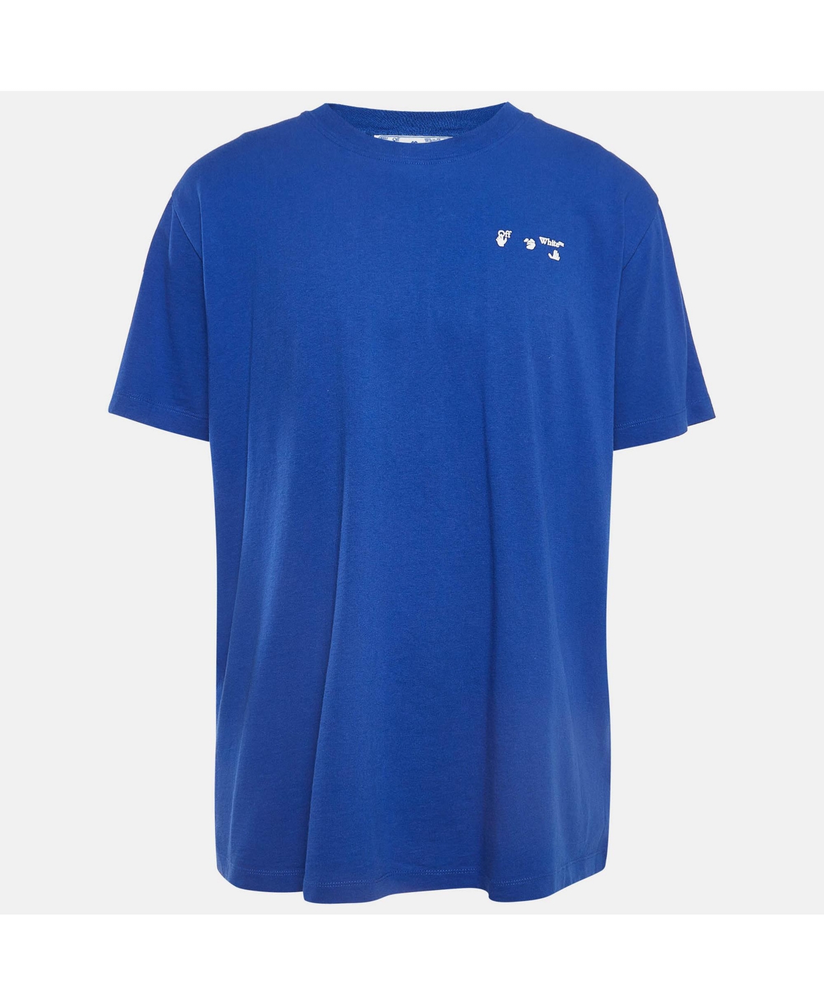 Click here for Pre-Owned Off-White Mens Blue Logo Print Cotton T-... prices