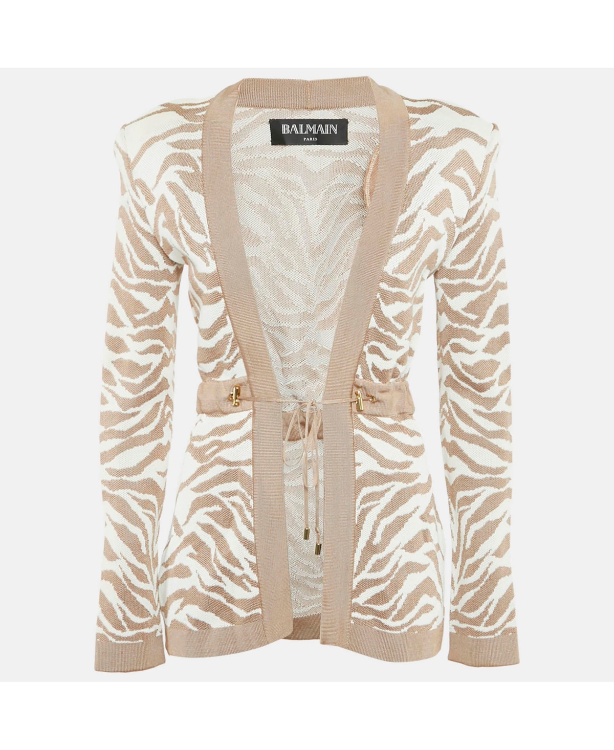 Click here for Pre-Owned Balmain Womens Beige/white Zebra Pattern... prices