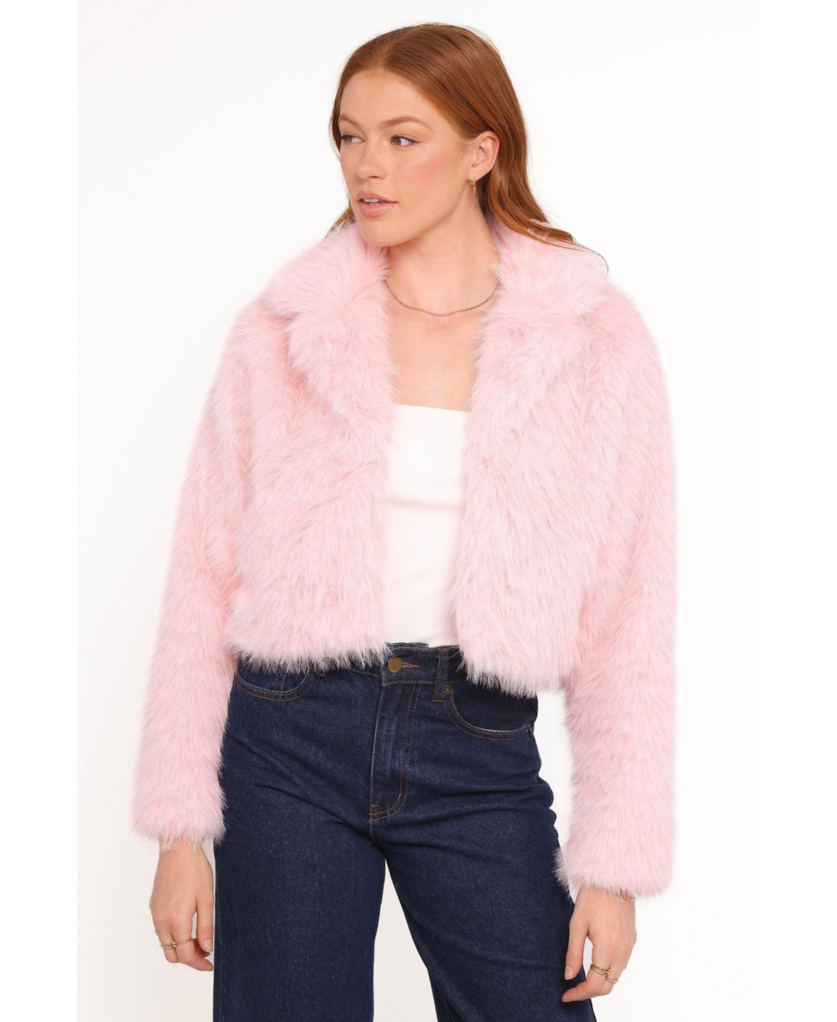 Click here for Petal and Pup Womens Bobbi Faux Fur Jacket - Pink prices