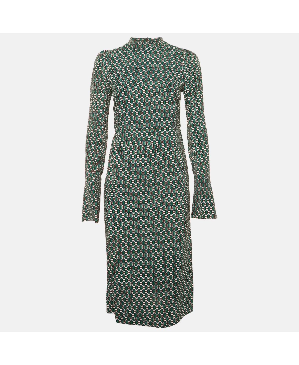 Click here for Pre-Owned Marni Womens Green Printed Crepe Midi Dr... prices