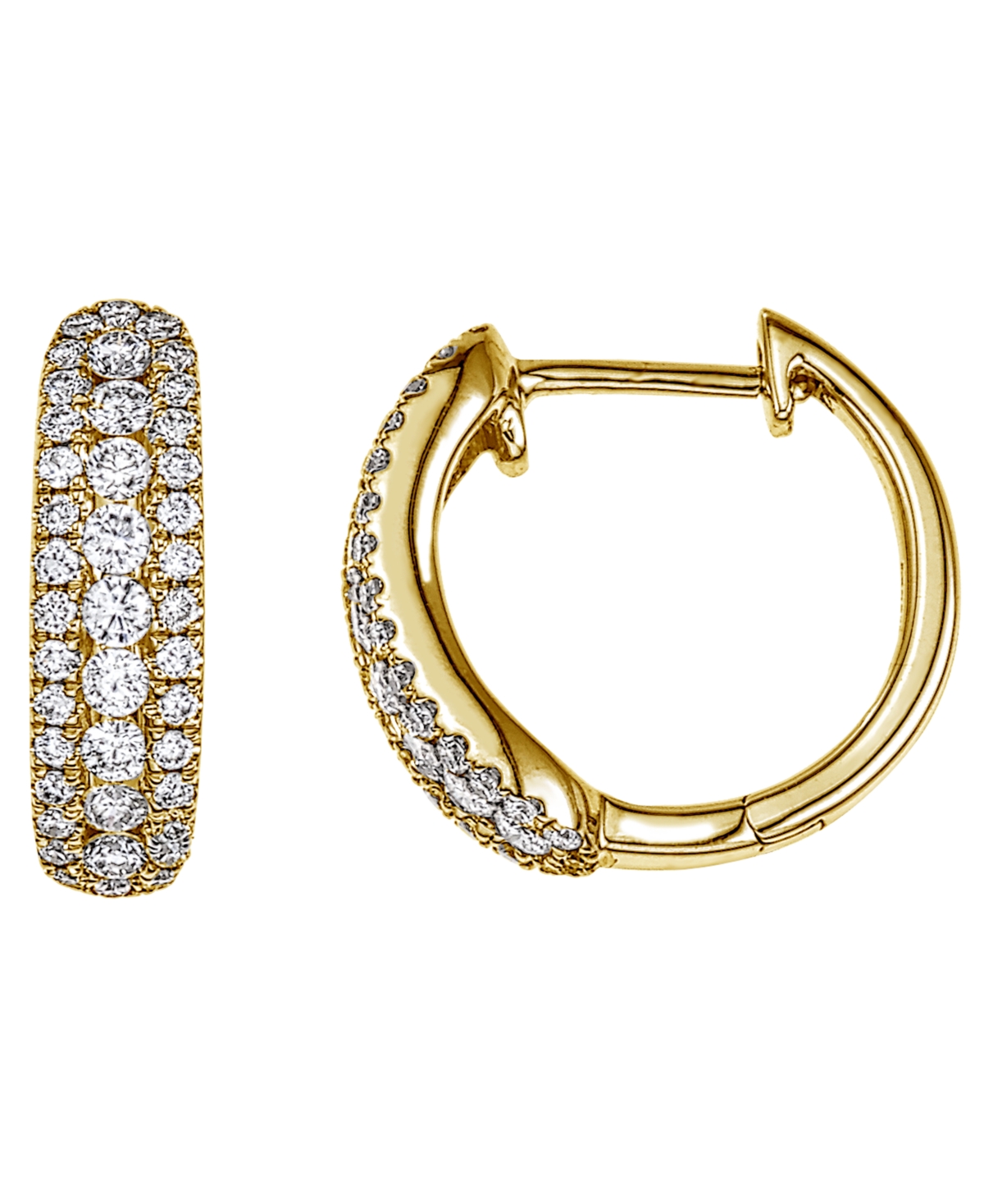 Click here for Macys Diamond Huggie Earrings (1/2 ct. t.w.) in 14... prices