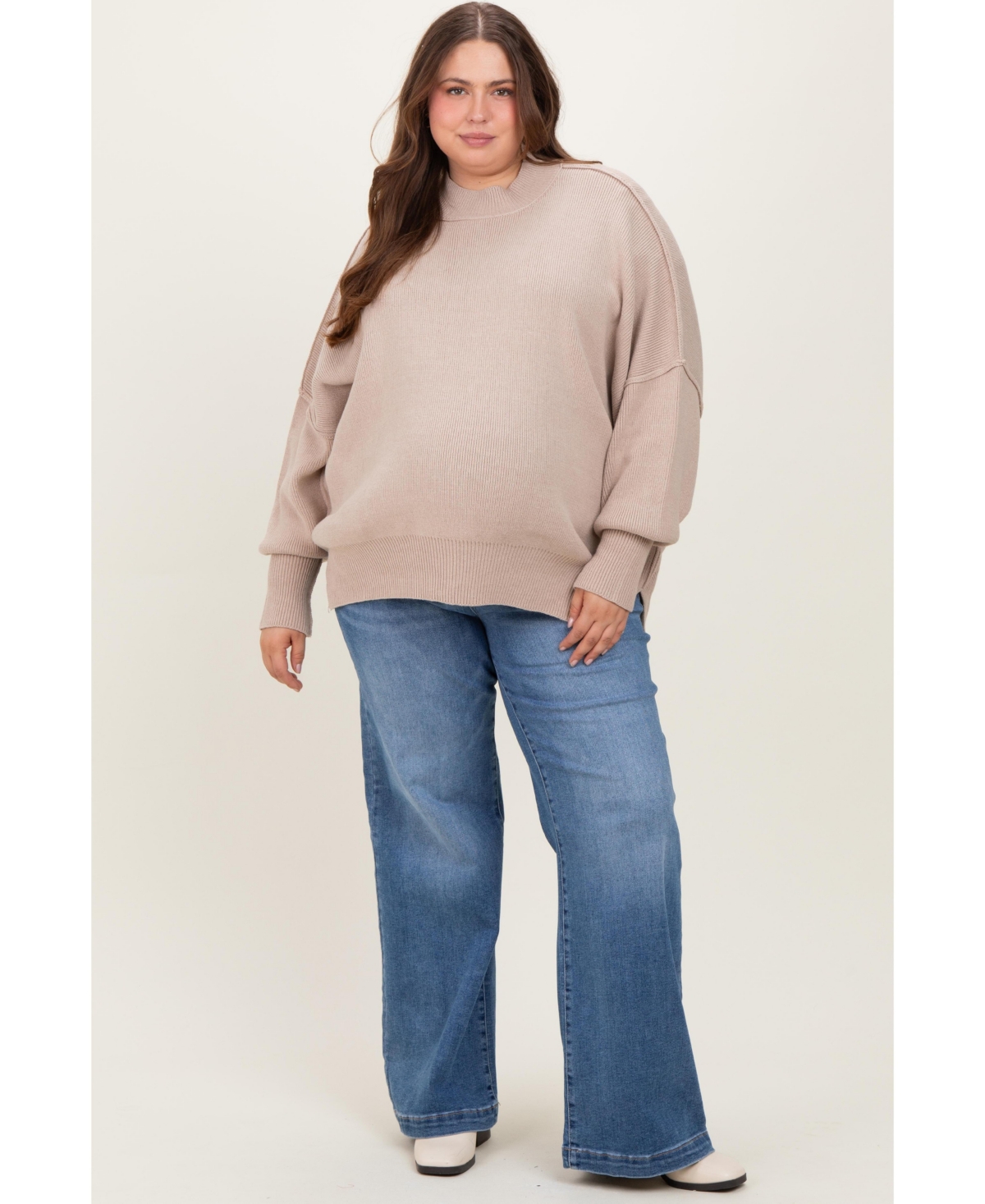 Click here for Pinkblush Plus Size Light Blue Vintage Wash Wide L... prices